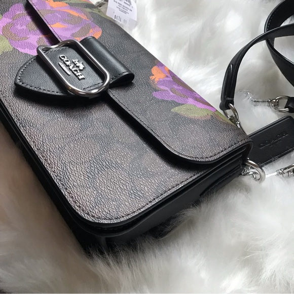 Coach | Bags | Coach Morgan Shoulder Bag In Signature Canvas With Rose Print | Poshmark